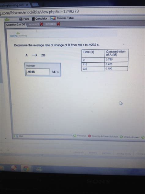 Solved Determine The Average Rate Of Change Of B From T Chegg