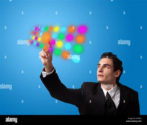 Man Pressing A Touchscreen Button Stock Photo Alamy