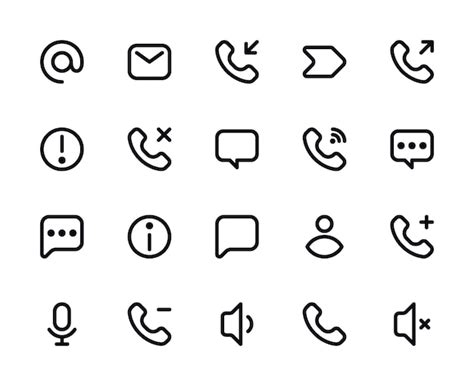 Premium Vector Contacts Communication Outline Icons Set Pixel Perfect