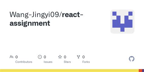 GitHub Wang Jingyi React Assignment