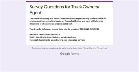 Ayoola Tirimisiyu On Linkedin Survey Questions For Truck Owners Agent