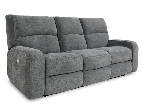 Polaris Power Reclining Sofa W Power Headrests Bizmark Grey Parker