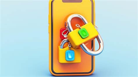 Premium Ai Image Mobile Phone Security Code Padlock Ai Generated