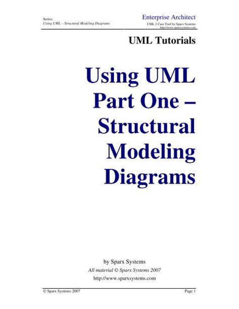 Using Uml Part One Structural Modeling Diagrams Enterprise