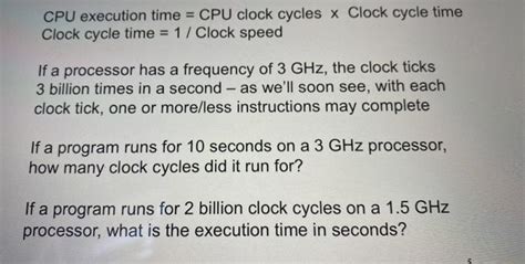 Solved CPU Execution Time CPU Clock Cycles X Clock Cycle Chegg Com