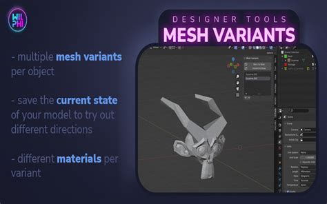 【blender插件】mesh Variants V1 三维模型对象无限网格变体 Cggoat
