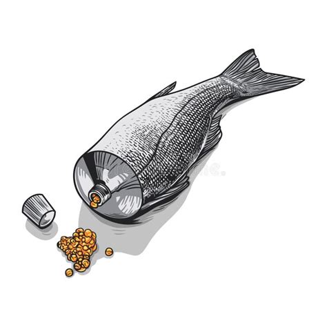 Fish As A Tube Of Paste With Fish Eggs Being Squeezed Out Stock