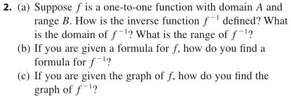 Solved Suppose F Is A One To One Function With Domain A And Chegg