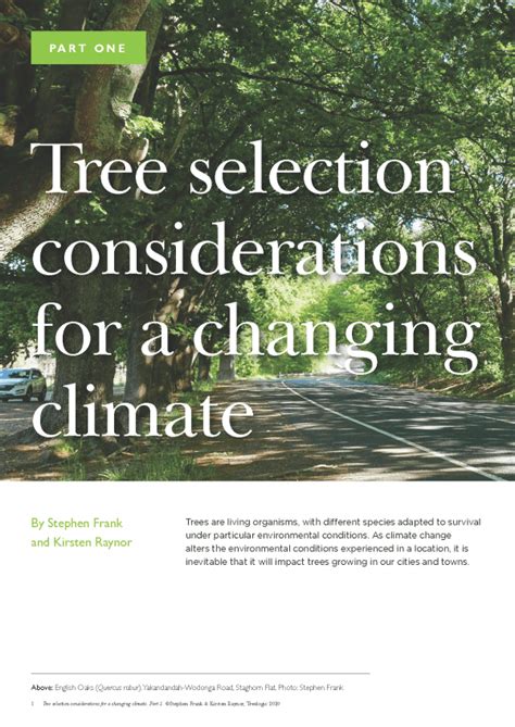 Tree Selection Considerations For A Changing Climate Treelogic