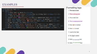 HTML Text Formatting Tags PPTX Web Design And HTML Internet