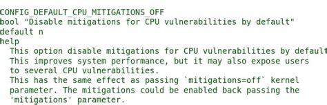 Proposed Linux Patch Would Allow Disabling Cpu Security Mitigations At Build Time Rphoronixcom