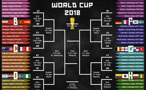 Free Fifa World Cup 2018 Schedule Printable Free Download Free Fifa