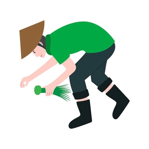 남자 농부 성격 일러스트레이션 프리미엄 벡터