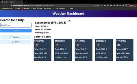 github codingcolinmcm weather dashboard third party apis deployed