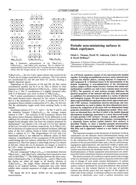 Pdf Periodic Area Minimizing Surfaces In Block Copolymers