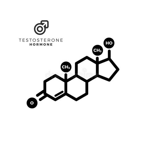 Testosterone Male Sex Hormone Molecule Isolated Vector Illustration