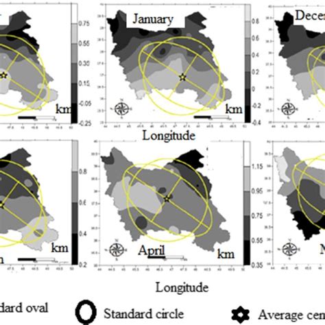 spatial distribution of monthly values spi of winter and spring seasons