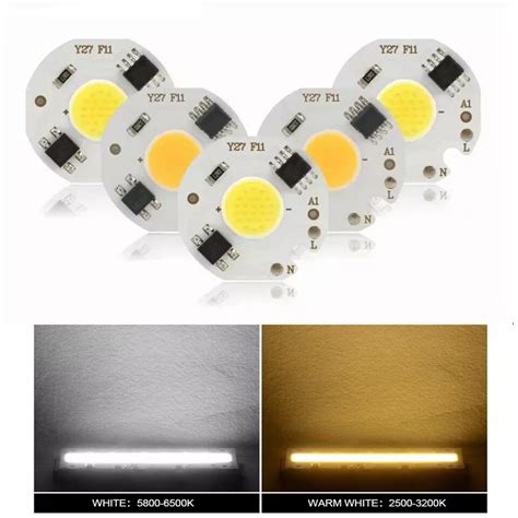 Led 3w 5w 7w 9w 12w Cob Chip Lamp 220v Smart Ic No Need Driver Led Bulb For Flood Light