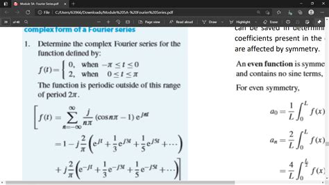 solved kindly answer this fourier series problem with