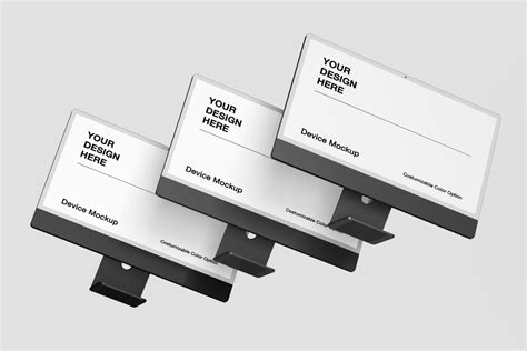 Computer Mockup Set With Minimal Background And Realistic Scene 36366776 Psd