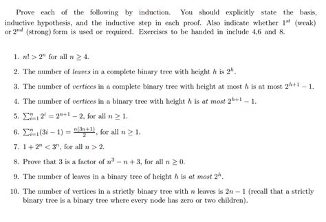 solved prove each of the following by induction you should