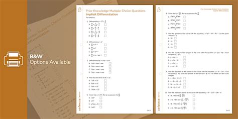 👉 Implicit Differentiation Prior Knowledge Multiple Choice