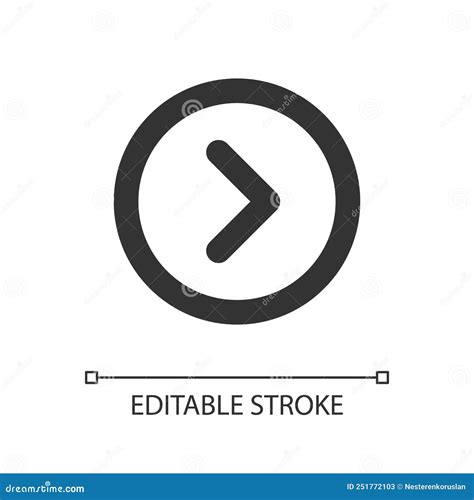 Arrow Right Button Pixel Perfect Linear Ui Icon Stock Vector