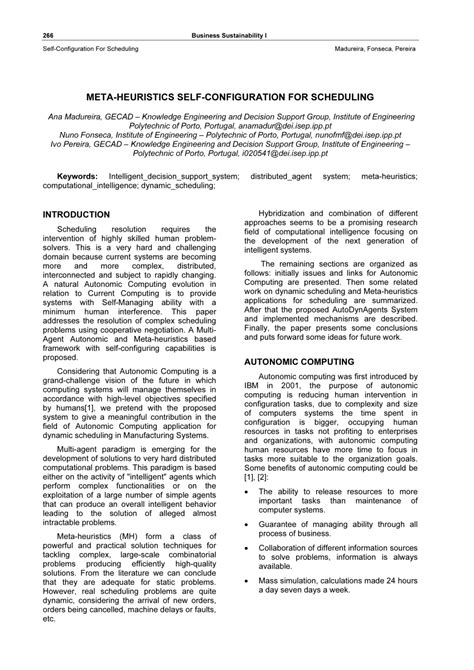 Pdf Meta Heuristics Self Configuration For Scheduling