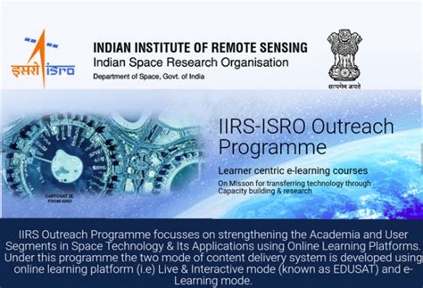 Isro Iirs Programmes Antariksh Society