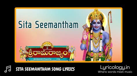 Seetha Seemantham Song Lyrics Sri Rama Rajyam Telugu Movie