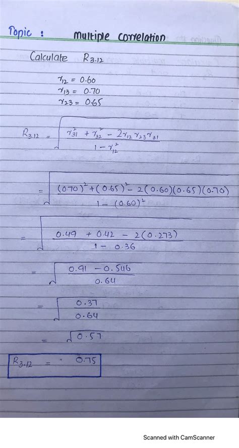 Solution Multiple Correlation Studypool