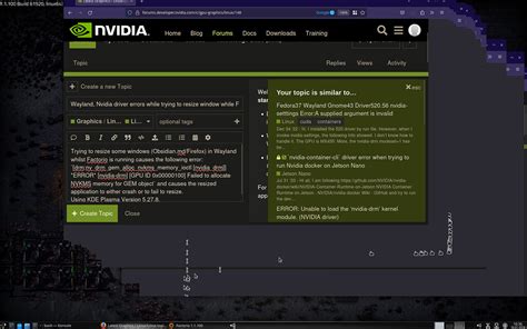 Wayland Nvidia Driver Errors While Trying To Resize Window While