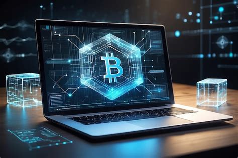 Hologram Of Virtual Blocks Blockchain Technology With Analytical
