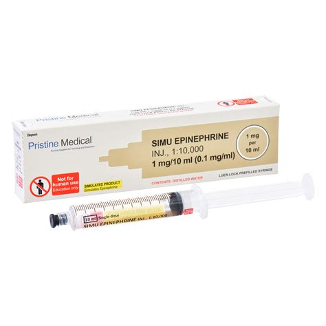 Simu Epinephrine Syringe 10ml Prefilled Pristine Medical