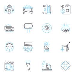 Electrical Engineering Linear Icons Set Circuitry Vector Image