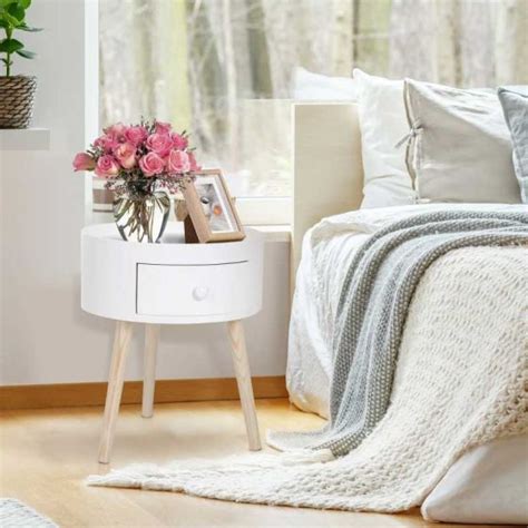 Homcom Modern Round Bedside Table 833 363 Trading Depot