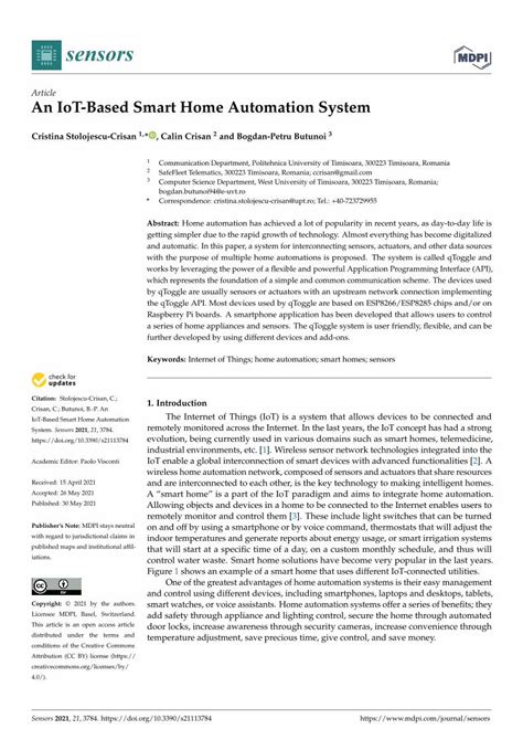 pdf an iot based smart home automation system mdpi pdfslide