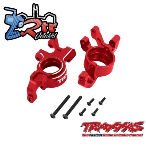 Bloques De Dirección De Aluminio Rojo Izquierdo Y Derecho Traxxas