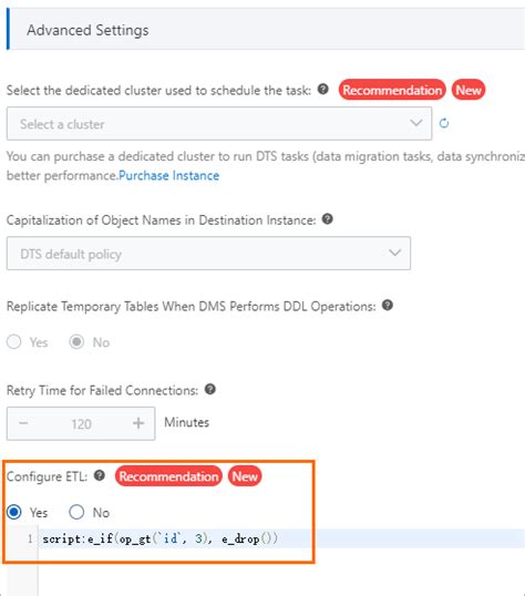 Configure Etl In A Data Migration Or Data Synchronization Task Data