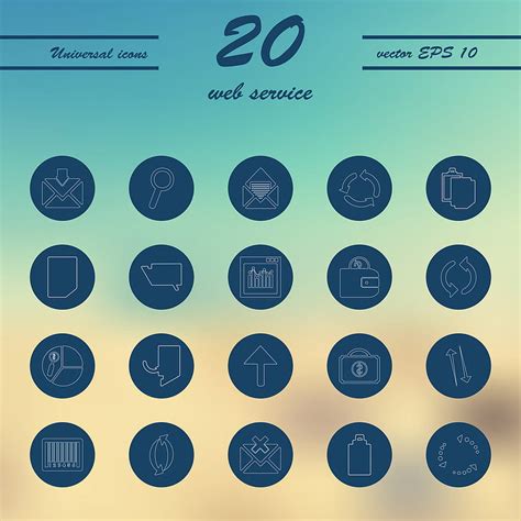 서비스 라인 아이콘 벡터 세트 Eps Ai Uidownload