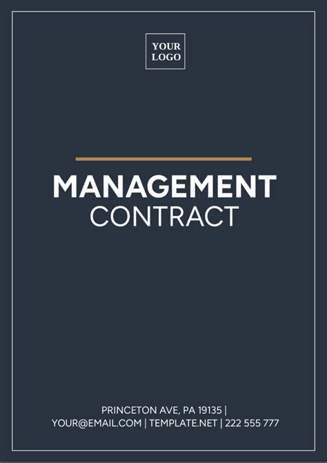 Free Management Contract Template To Edit Online