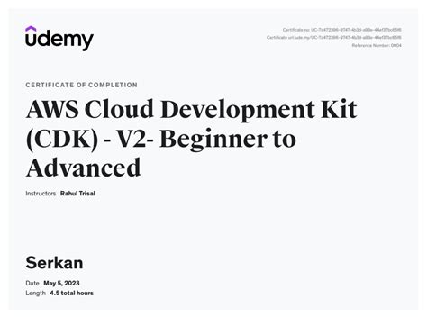 Udemy Course Completion Certificate Serkan S