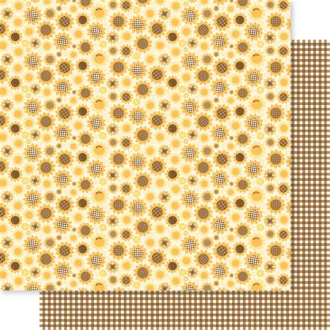 Eieio Double Sided Cardstock 12x12 Sunflower Fields Imaginic Scrapbook