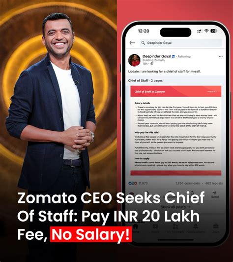 Chirag Paneliya On Linkedin News Zomato Hiring Chiefostaff