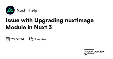 Issue With Upgrading Nuxtimage Module In Nuxt 3 Nuxt
