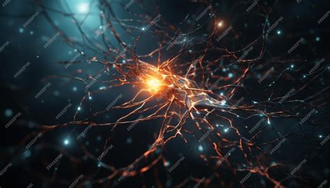 Premium AI Image | Glowing blue nerve cells illuminate abstract ...
