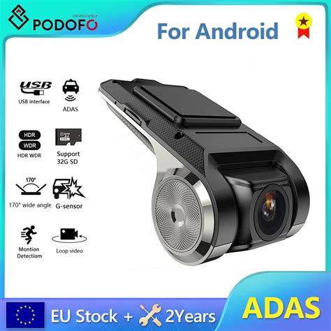 Podofo Dash Cam ADAS Car DVR ADAS Dashcam DVRs Video HD 720P USB TF ...
