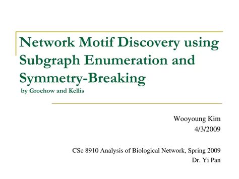Ppt Network Motif Discovery Using Symmetry Breaking Subgraph