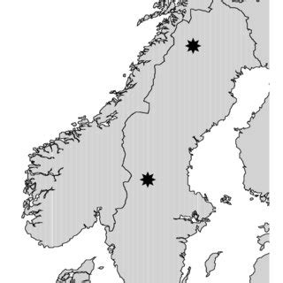 Map Of Sweden And Norway Showing The Centers Of The Northern And Download Scientific Diagram