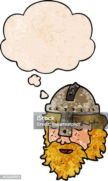 그런 지 텍스처 스타일의 생각 거품이 있는 만화 바이킹 얼굴 개성 개념에 대한 스톡 벡터 아트 및 기타 이미지 개성 개념 귀여운 기포 Istock